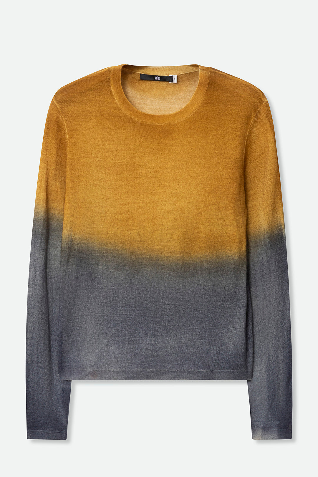 SOREN CREW IN HAND DYED CASHMERE IN OCHRE CHARCOAL