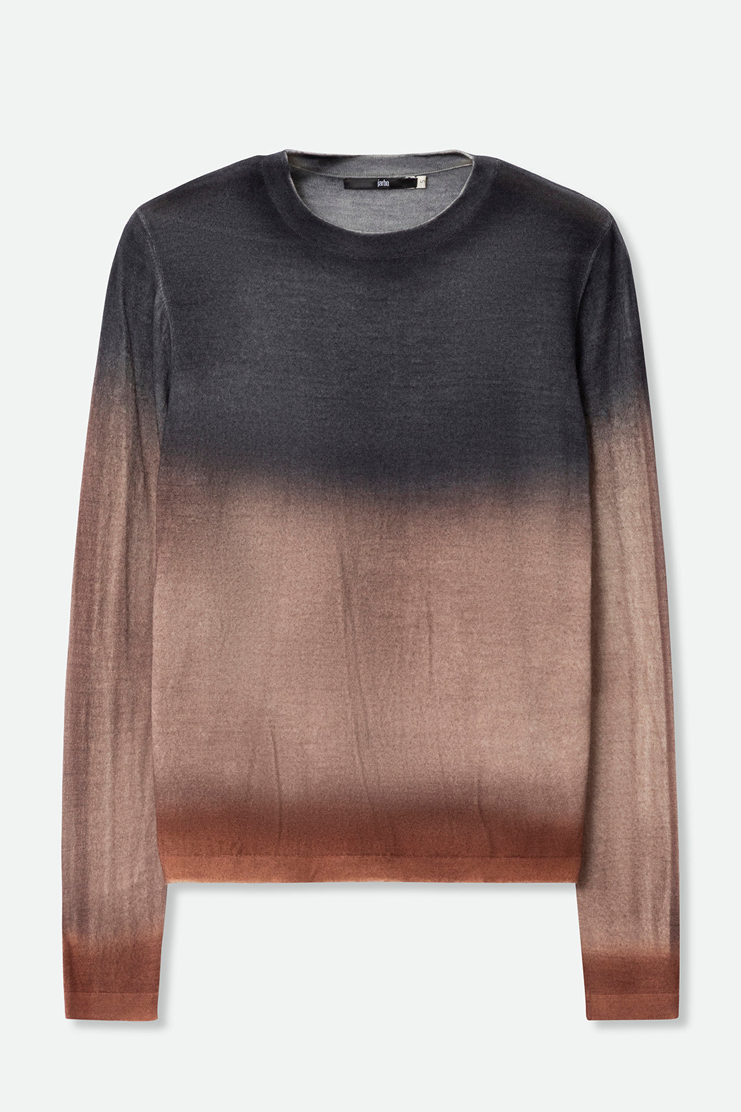 SOREN CREW IN HAND DYED CASHMERE IN FRENCH ROAST