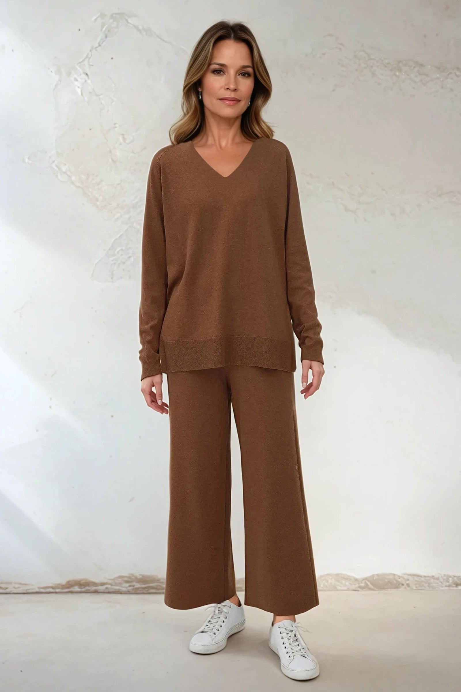 LIMITED EDITION AVERY V NECK TUNIC IN DOUBLE KNIT PIMA COTTON